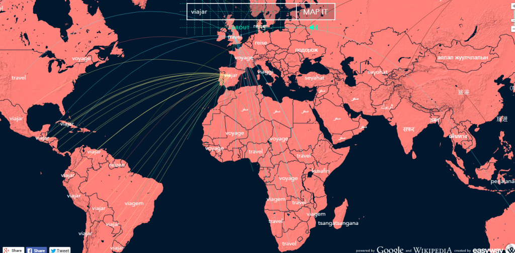 Busca palabras en todo el mundo con Word Map - Viajar media