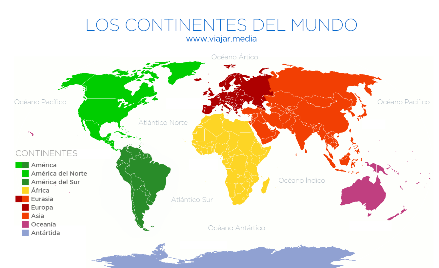Continentes del mundo - Viajar media